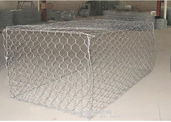 Zinc Coated Galfan Pvc Coated Gabion Box / Basket Gabion Mesh 100*120mm