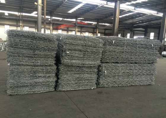 Hexagonal Gabion Wire Mesh Baskets / Gabion Retaining Wall Corrosion Resistant
