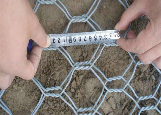 Green Color Hexagonal Woven Mesh Gabion Boxes For Stones 2*1*1M Size