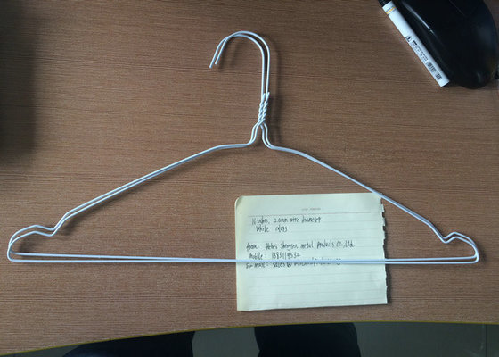 White Wire Hangers / Metal Clothes Hangers Q195 Steel Material For Laundry