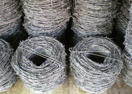 Power Coated High Tensile Barbed Wire Building Barbed Wire Fence For Protection