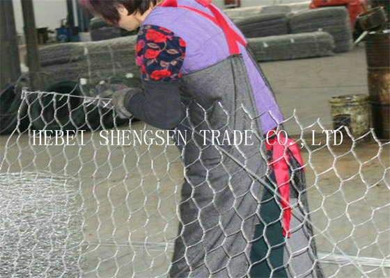 Low Carbon Steel Gabion Wire Mesh 80 × 100 Galfan Gabion Mesh Wire For Flood Control