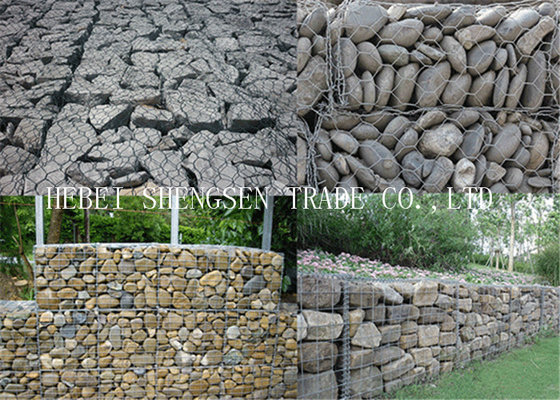 Low Carbon Steel Wire Gabion Baskets With Hexagonal Hole Fit Fencing