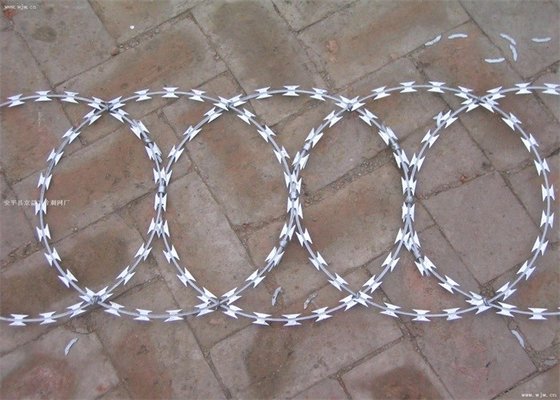 450mm Crossed Concertina Razor Barbed Wire / Razor Blade Barbed Wire