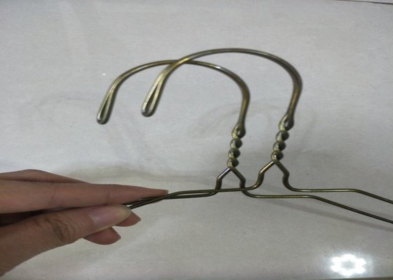 Gold Painted Strut Metal Wire Hangers 16 Size 14.5 Gauge For Trousers