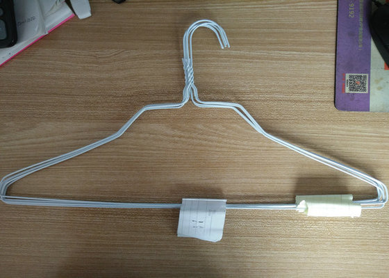 White Wire Hangers / Metal Wire Shirt Hangers High Temperature Resistance