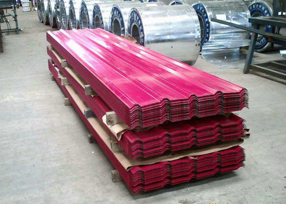 PE Coated Corrugated Steel Sheets Galvanized Steel Roofing For Building