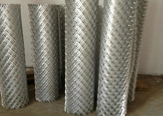Galvanized Coated Expanded Metal Mesh , Steel Diamond Mesh For Construction Material