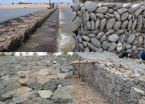 Green Anti - Rust Gabion Wall Baskets High Security For Gabion Wall