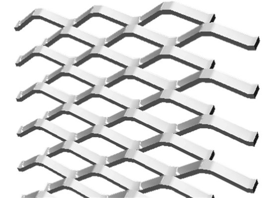 Stainless Steel Expanded Metal Mesh , Stretch Diamond Wire Mesh Low Maintenance