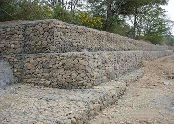 240g Zinc Coating Weld Mesh Panels / Gabion Basket Stone 3.2mm Wire Gauge
