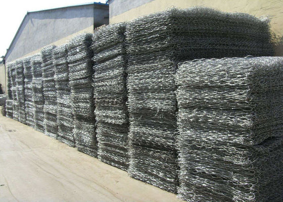 Heavy Zinc Coated Gabion Box Hexagonal Wire Mesh 2.0mm - 2.2mm Lacing Wire