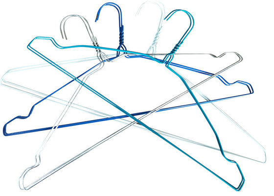 Dry Clean Silver Heavy Duty Steel Clothes Hangers 16'' 2.4mm 750-850N/Mm2 Tensile Strength