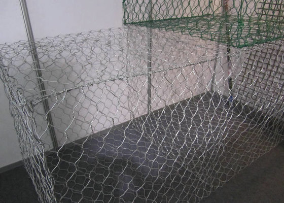 2*1*1 Green Colors Gabion Wire Mesh For River Hexagonal Hole Shape