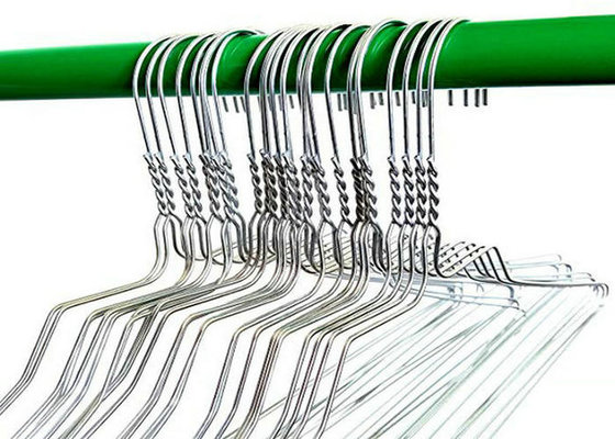 16 Inches White Colors Powder Coating Hangers , Metal Clothes Hangers