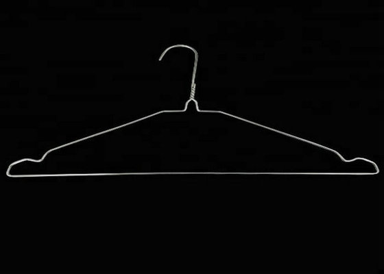 18 Inches Silver Galvanized Wire Hanger , Wire Coat Hangers For Clothes
