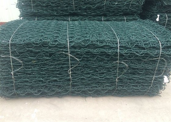 PVC Dark Green Gabion Box Reinforced Stone Cage Plastic Coated Gabion Basket