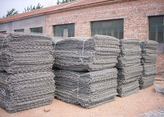 Army Border Perimeter Wire Mesh Gabion Box / Defensive Barriers Hexagonal Hole Shape