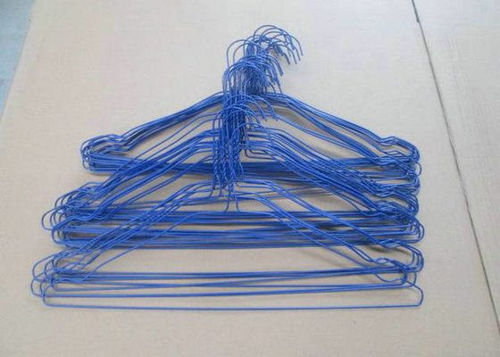 Blue Colors Metal Clothes Hangers 16 Inches High Temperature Resistance