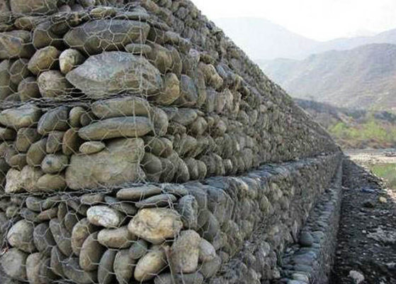 Reinforced Heavy Galvanized Coated Hexagonal Wire Mesh Stone Gabion For Road Building