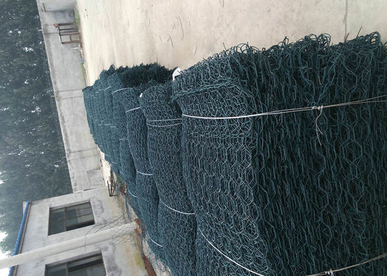 PVC Coated Galvanized Gabion Boxes Stone Cage For Dykes And Dams