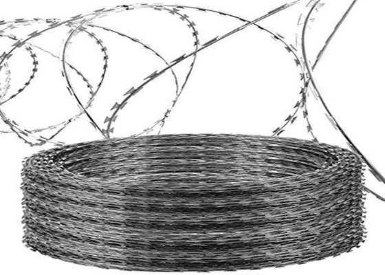 CBT65 Galvanized Anti - Climb Concertina Razor Barbed Wire 0.5mm Thickness