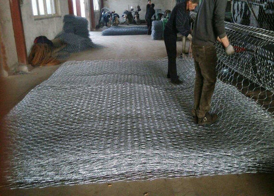 Hot Dipped Galvanized Material Gabion Wall Fence , Rock Gabion Baskets