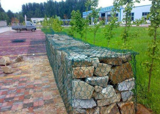 Bridge Protection Zinc Coated Gabion Box Wire Mesh / Iron Wire Gabion Basket Wall