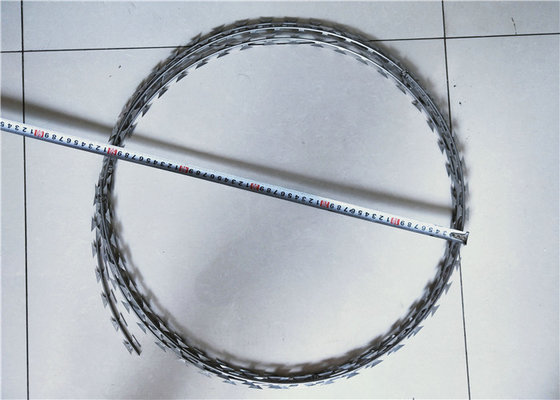 900mm Coil Hot Dipped Galvanized Razor Barbed Wire Mesh , Concertina Razor Wire