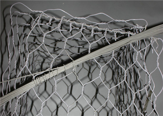 Double Twist Pvc Coated Gabion Basket / Galvanized Wire Mesh 2m x 1m x 1m