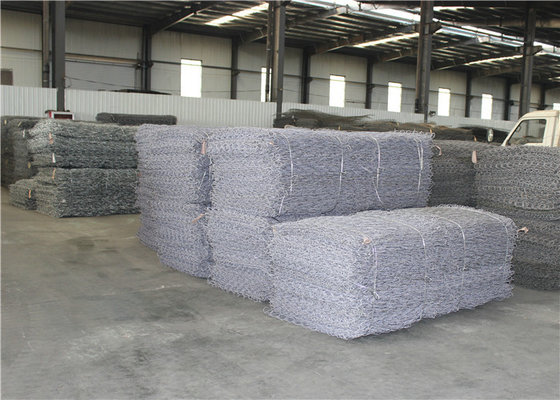 Galvanized Metal Wire Mesh Gabion Box / Gabion Retaining Wall ISO9001 Listed