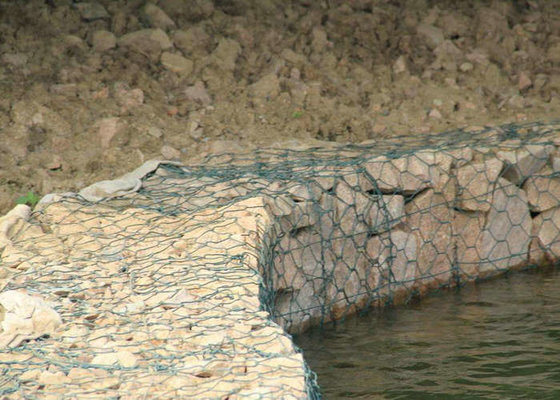 Galvanized Hexagonal Woven Mesh Gabion Boxes PVC Coated For River Bank Project