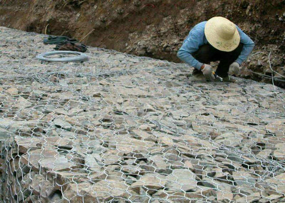 Pvc Coated Green Colors Gabion Box , Gabion Wire Mesh Size 3*1*1