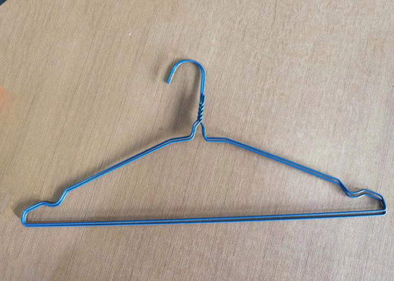 Disposable 16 Inch Dry Cleaner Wire Clothes Hanger Blue Powder Coated