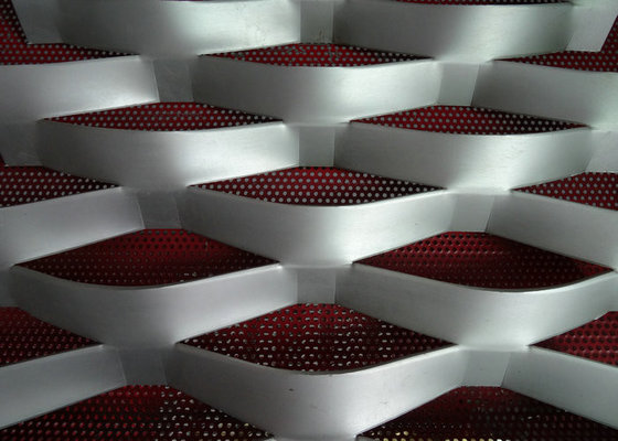Aluminium Decorative Expanded Metal Panels Diamond Mesh For Ceiling