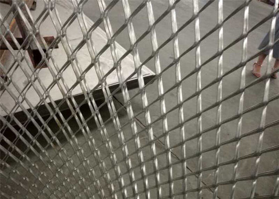Flatted Small Hole Expanded Aluminum Metal Sheet Mesh For Hotel Silver Color
