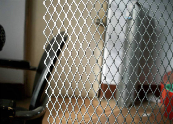 Flatted Small Hole Expanded Aluminum Metal Sheet Mesh For Hotel Silver Color