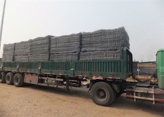 Custom Plastic Coated Gabion Wire Mesh Boxes Dia 2.0 - 4.0mm Hexagonal Hope Shape