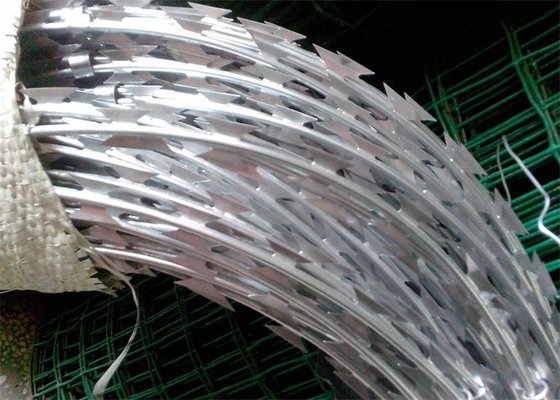Border Fence Coiled Barbed Wire With Roll Dia 450mm / 730 Mm / 980 Mm