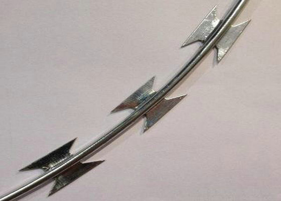 Galvanized Building Razor Fencing Wire , Barbed Wire Security Fence