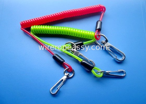 3.0mm / 4.0mm Spring Safety Tool Lanyards With Zin Alloy Swivel Hooks