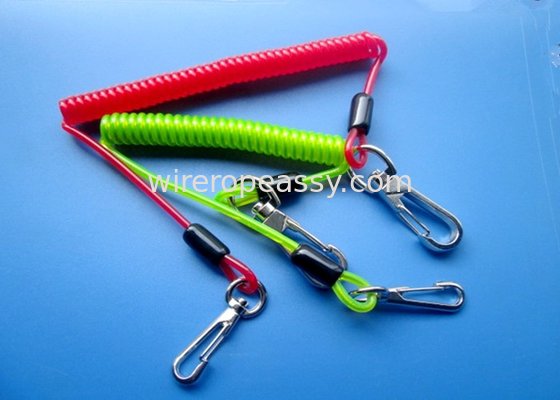 3.0mm / 4.0mm Spring Safety Tool Lanyards With Zin Alloy Swivel Hooks