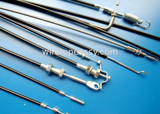 6.0mm Galvanized Steel / PVC Motorcycle Brake Cable With Threaded Rod Fittings
