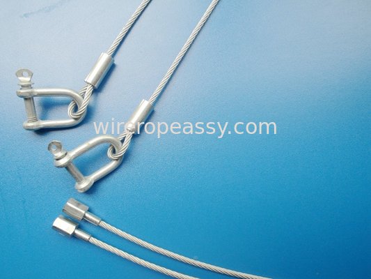 3.2mm Galvanized Cable Slings With Shackels And stamped Ferrlues