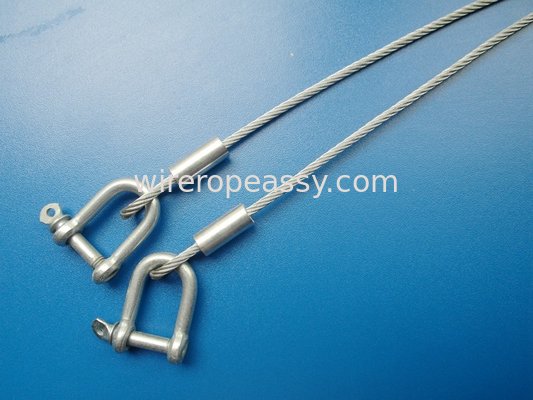 3.2mm Galvanized Cable Slings With Shackels And stamped Ferrlues