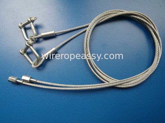 3.2mm Galvanized Cable Slings With Shackels And stamped Ferrlues