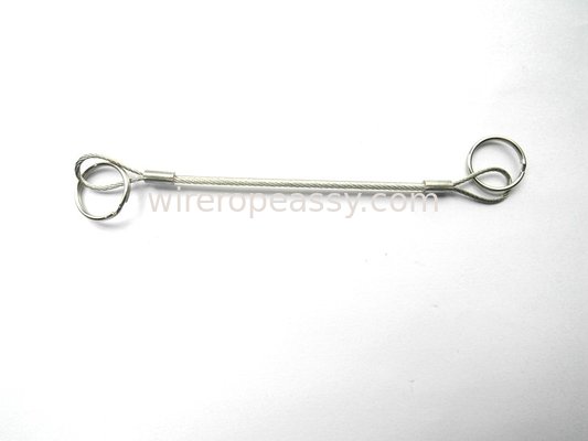 1.0mm Stainless Steel PVC Coated Steel Wire Rope Fittings Both Sides Key Rings