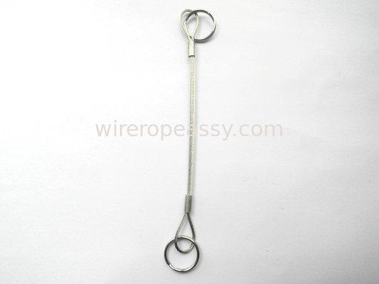 1.0mm Stainless Steel PVC Coated Steel Wire Rope Fittings Both Sides Key Rings