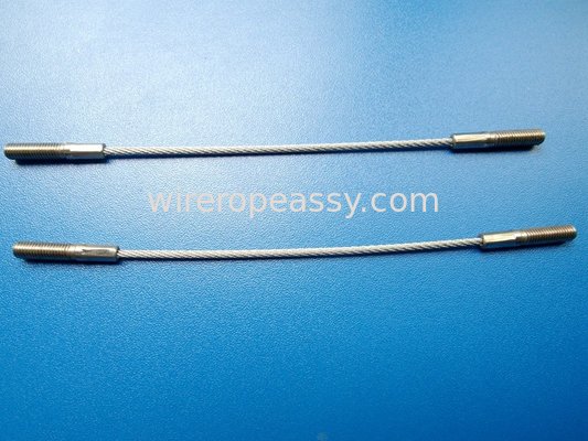 Stainless 316 Steel Wire Cable Assemblies 2.0mm Both Side Thread Terminals