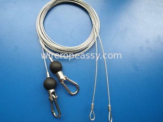 25mm Nylon Ball Steel Cable Assembly with Swivel Hooks And Loops